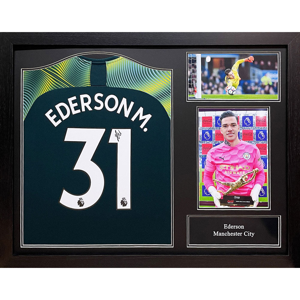 Manchester City FC Ederson Signed Shirt (Framed) – Infinity Collectables