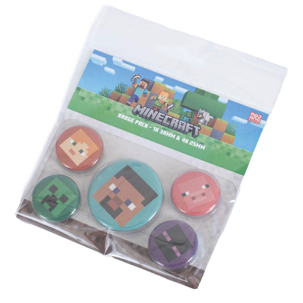 Official Minecraft Button Badge Set – Infinity Collectables