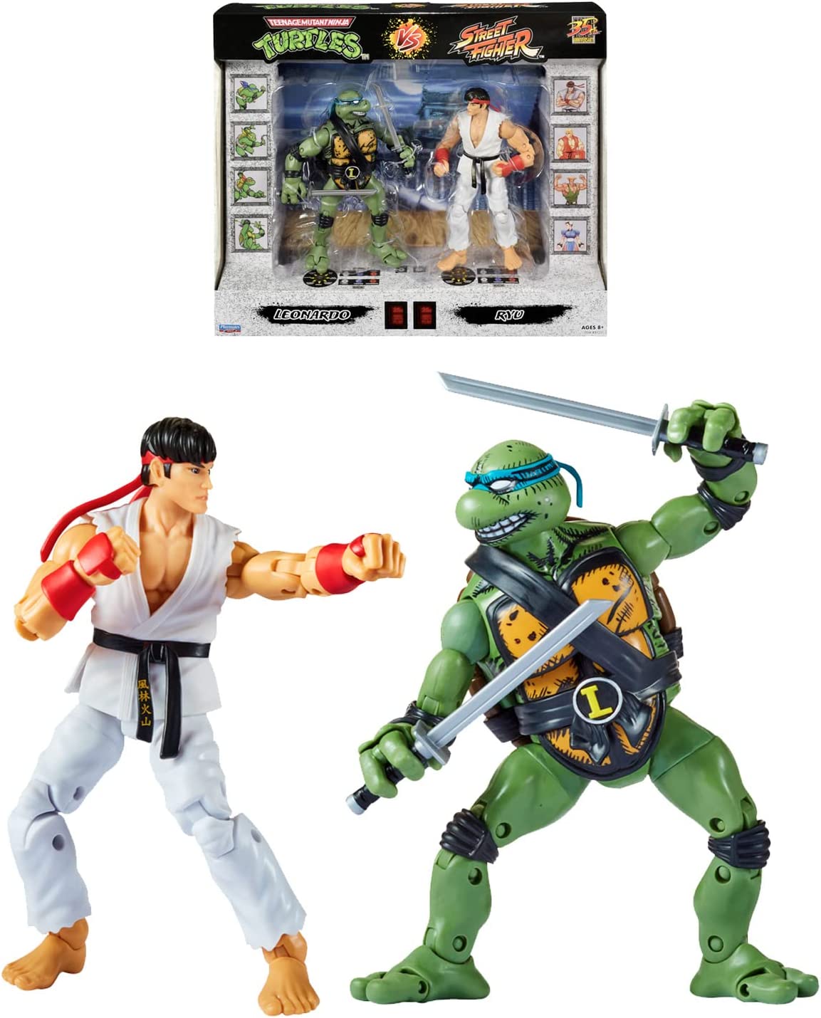 Teenage Mutant Ninja Turtles vs Street Fighter Leonardo & Ryu Figure S ...