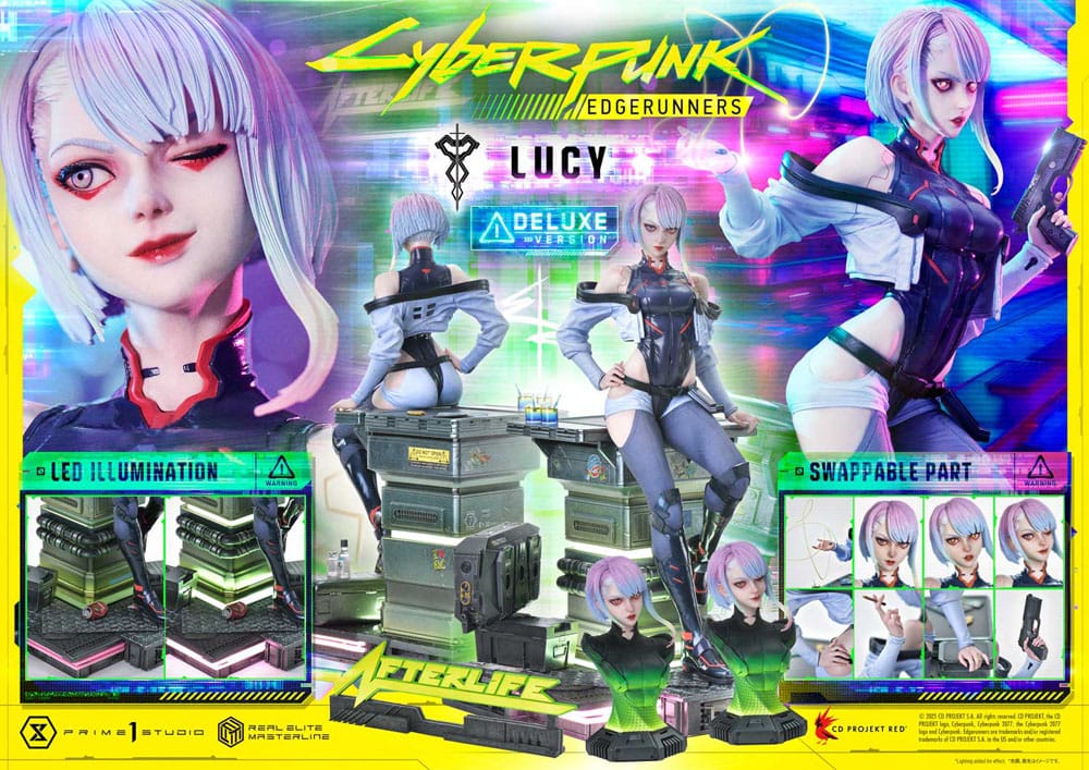 Cyberpunk Edgerunners Lucy Real Elite Masterline Series Statue Deluxe ...
